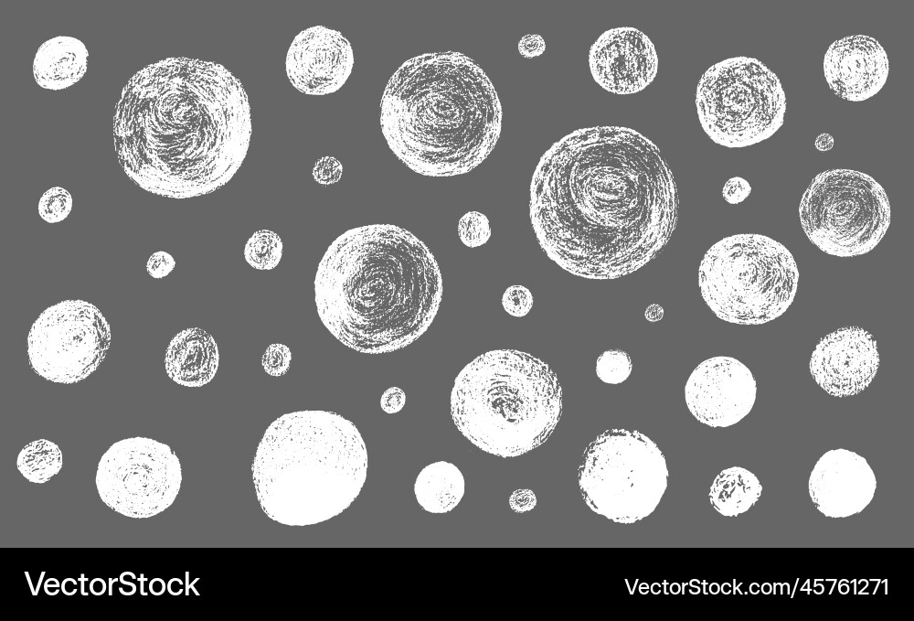 Brush round grunge stroke set for graphic design Vector Image