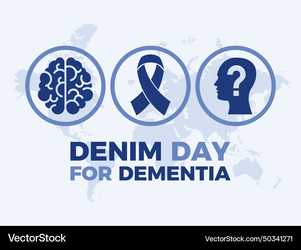 Denim day for dementia poster Royalty Free Vector Image