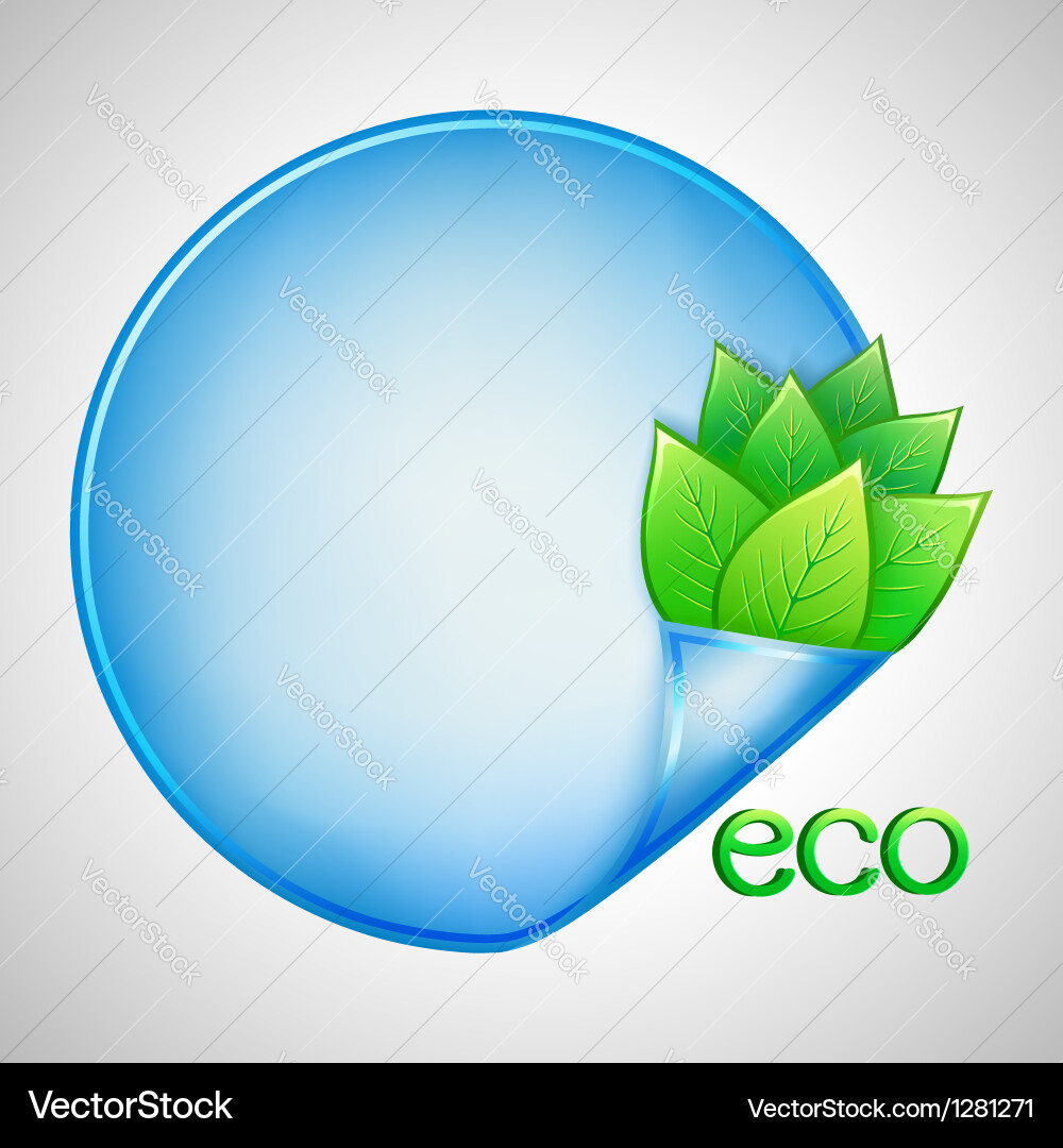 Eco background with green leaves and paper Vector Image