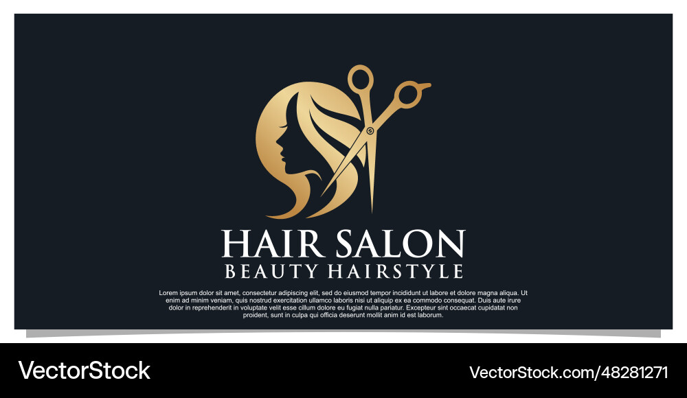 Hair cut logo design with creative concept for Vector Image