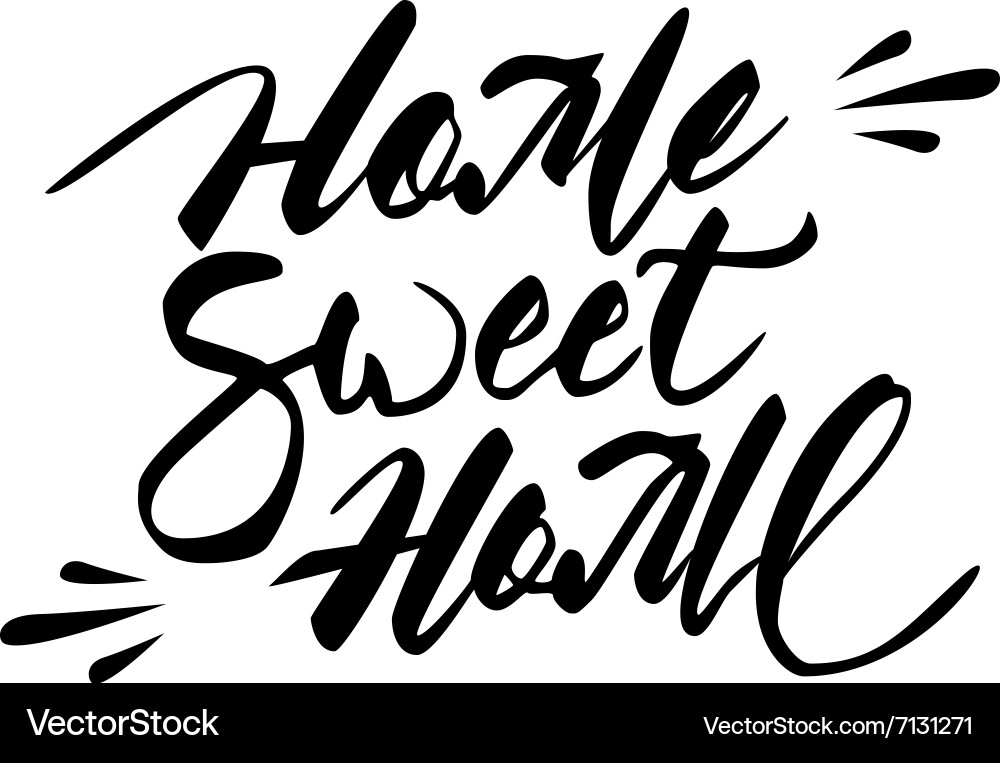 Home sweet hand lettering Royalty Free Vector Image