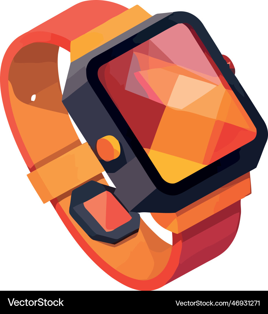 Modern wrist watch icon in flat design Royalty Free Vector