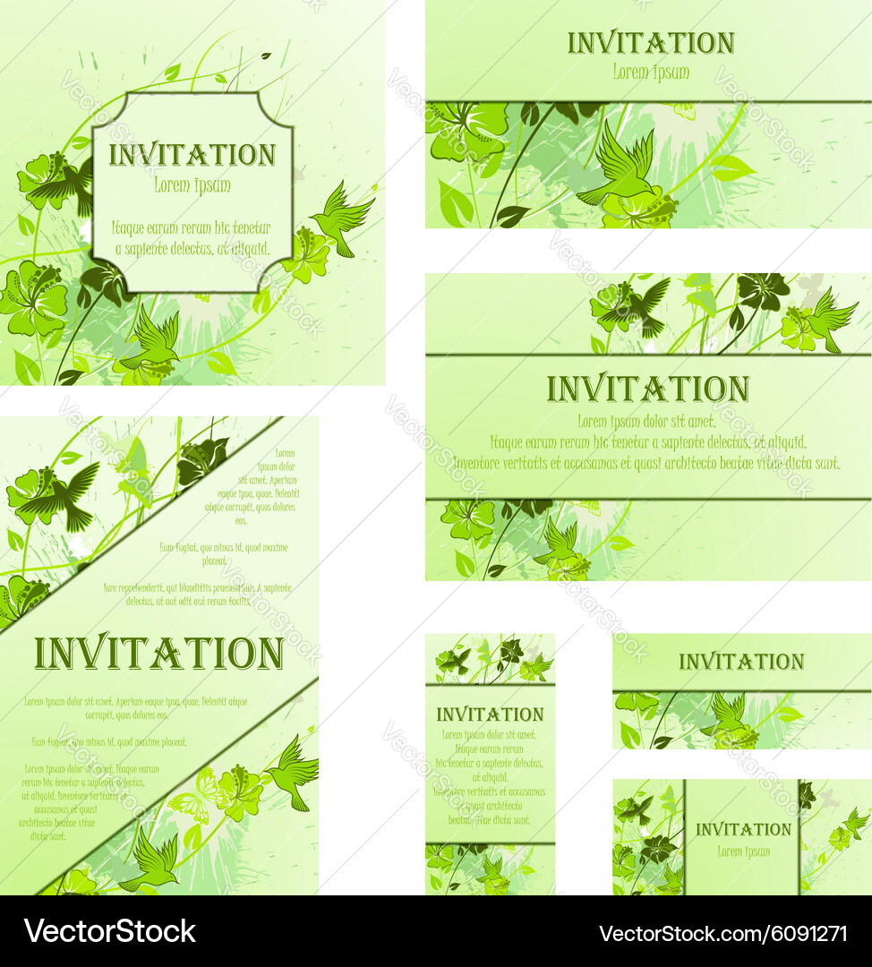Set of Invitation Cards Royalty Free Vector Image