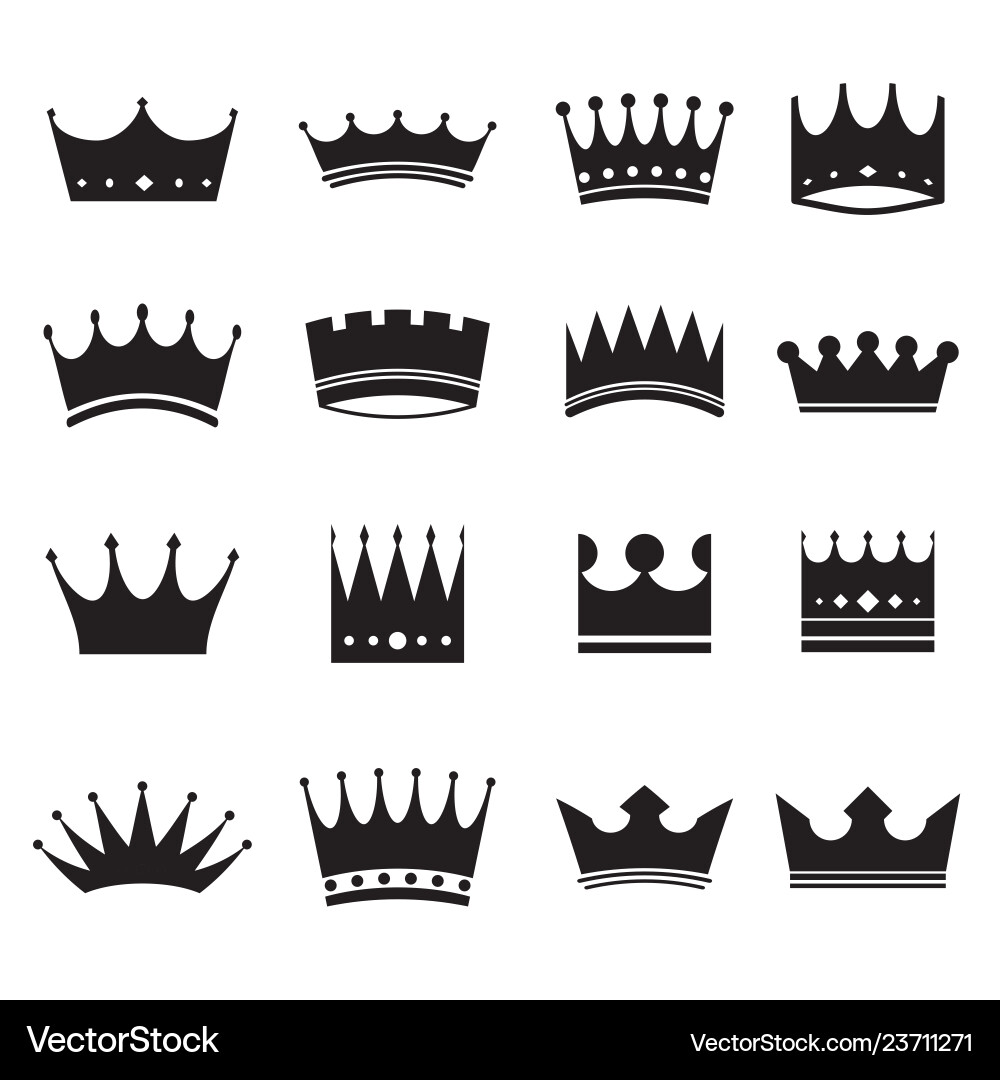 Set of modern crowns icons Royalty Free Vector Image
