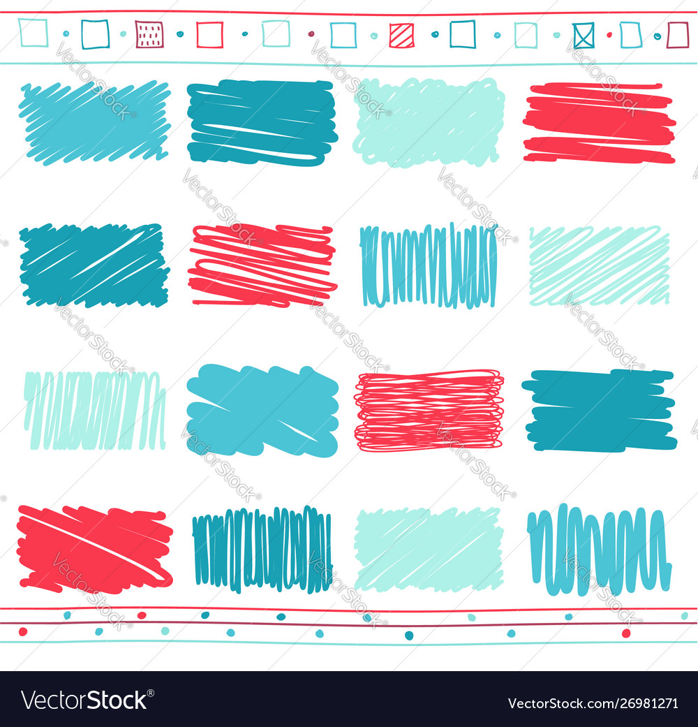 Set scribble elements Royalty Free Vector Image