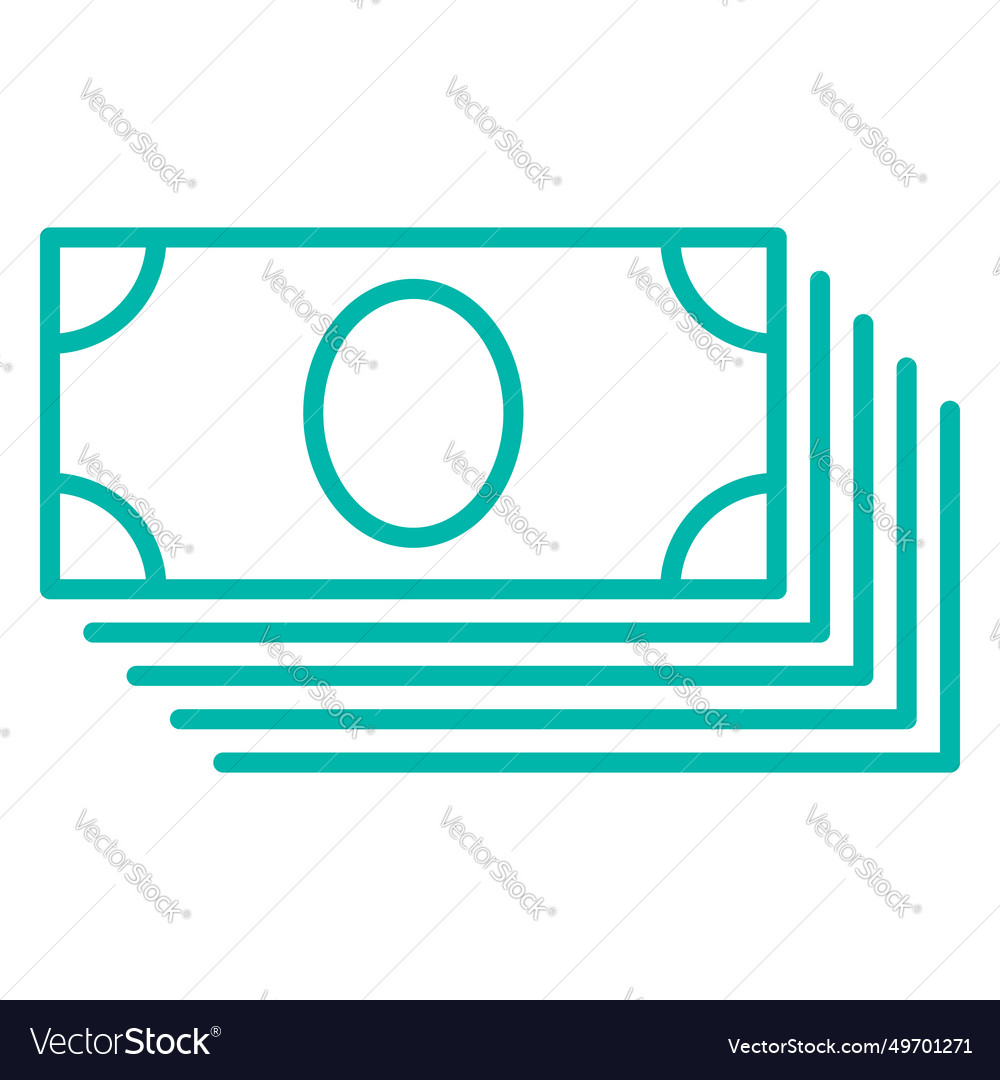 Stack banknotes business process stroke icon Vector Image