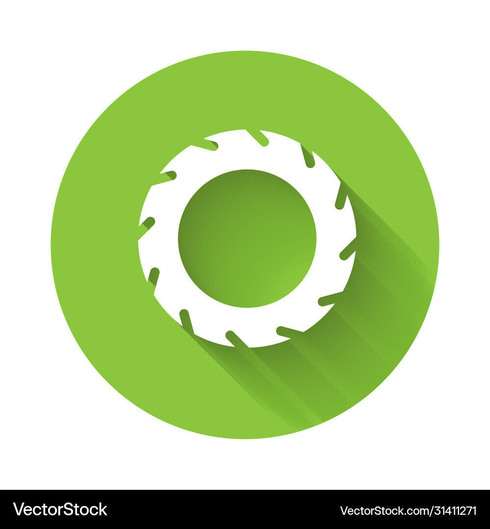 White car tire wheel icon isolated with long Vector Image