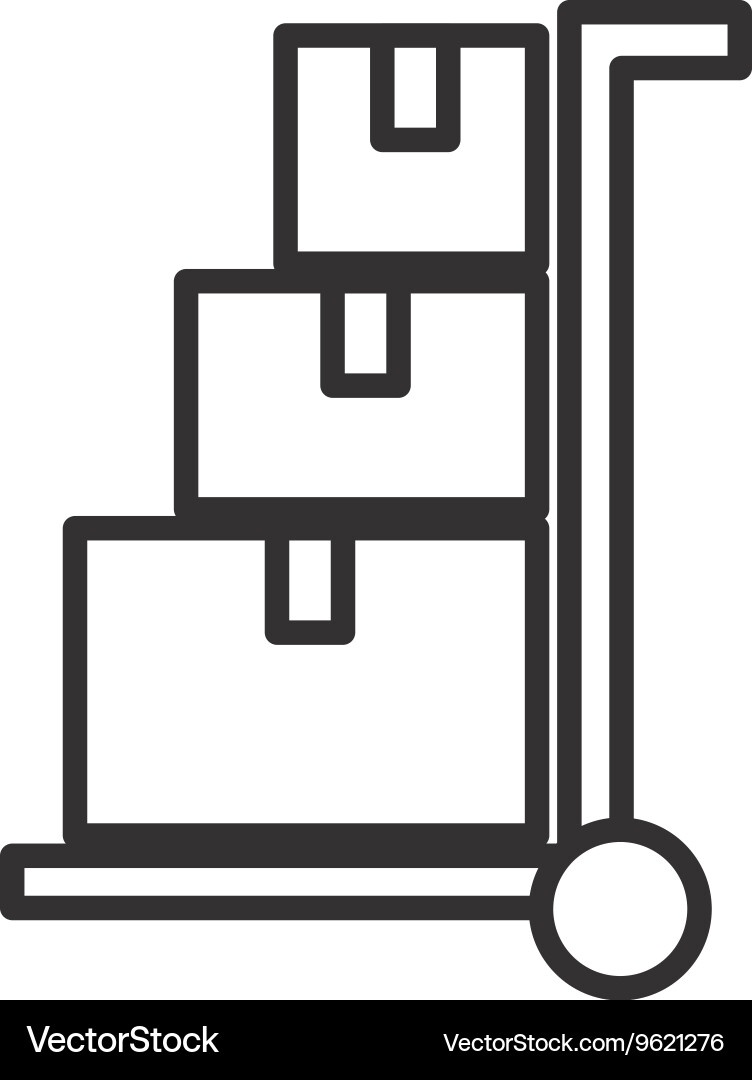 Cart to transport boxes isolated icon design Vector Image