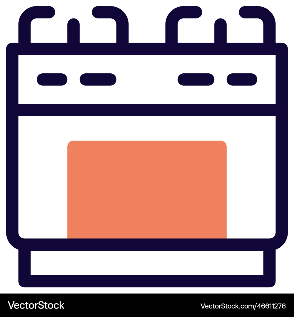 Dual flame stove with cylinder cabinet Royalty Free Vector