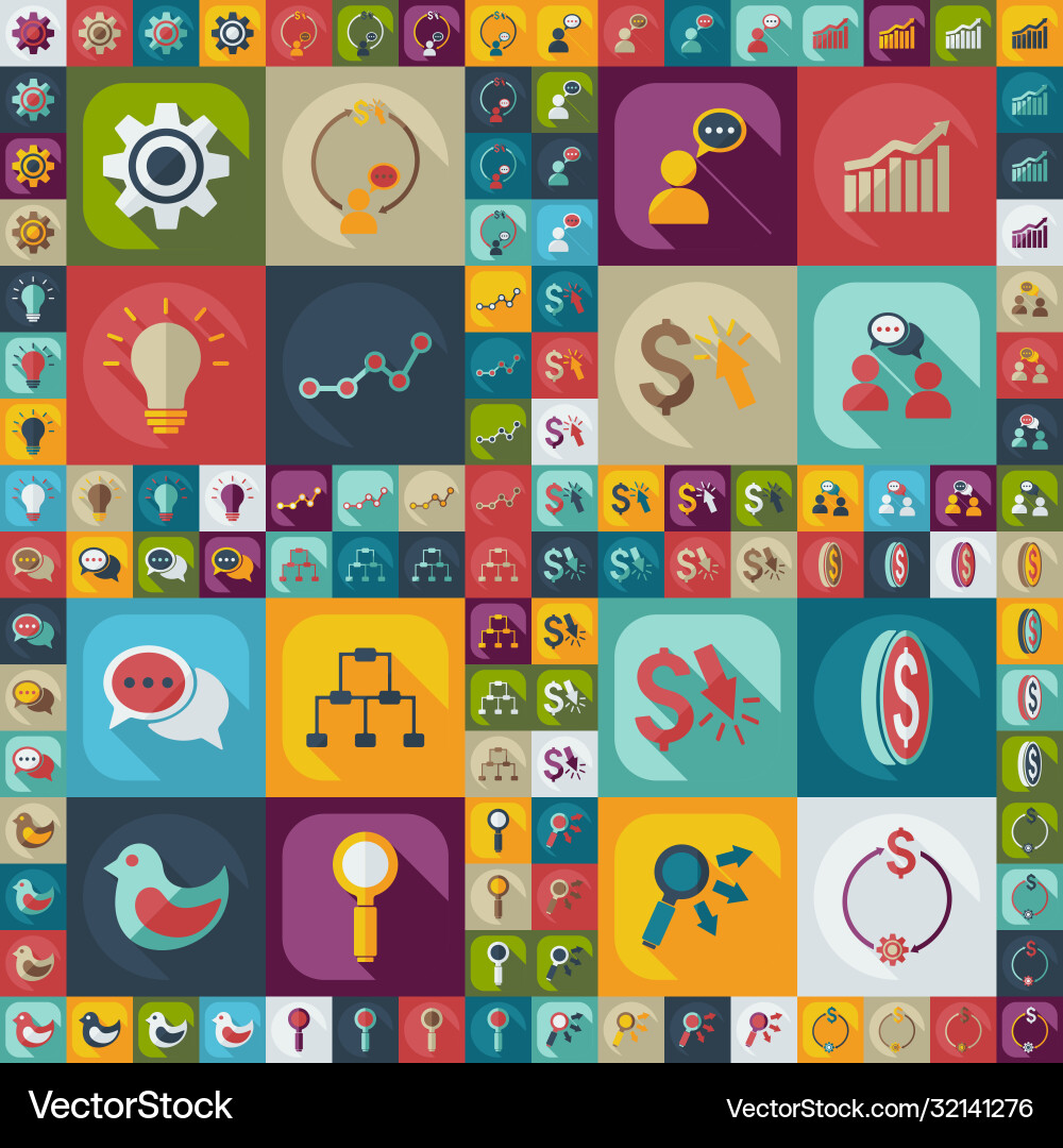 Flat modern design with shadow icons business icon