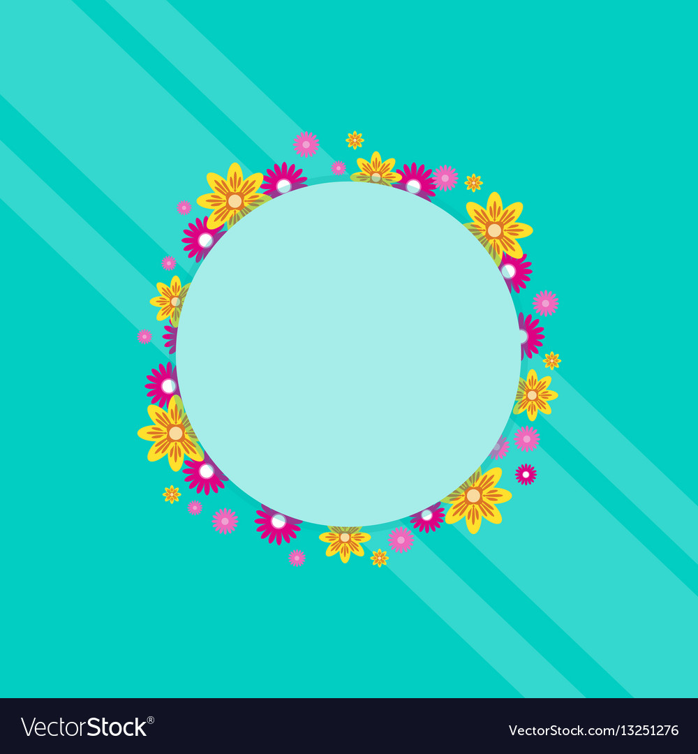 Frame with flower spring theme art Royalty Free Vector Image