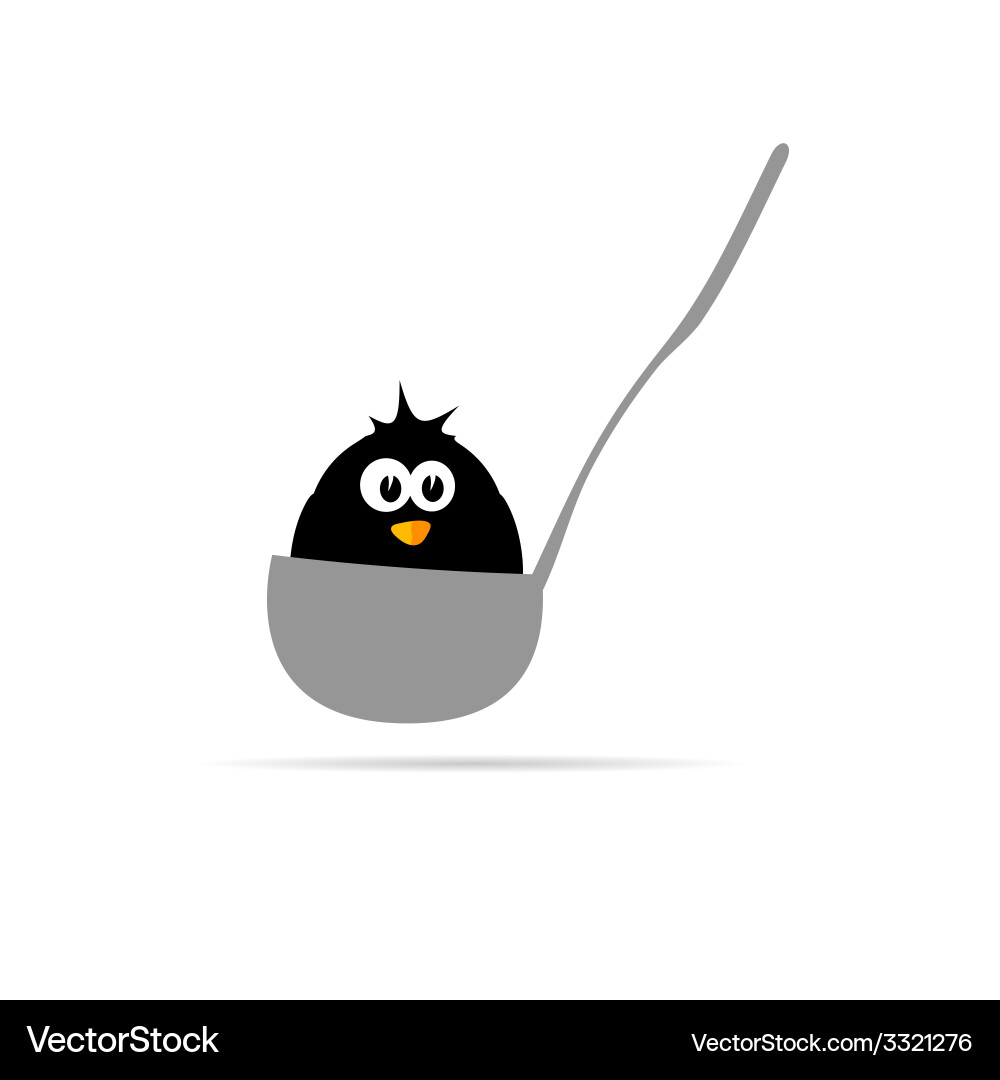 Funny animal in the ladle Royalty Free Vector Image