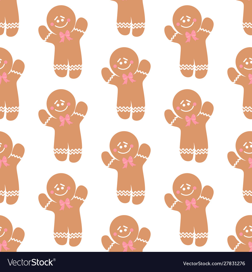 Gingerbread man seamless pattern Royalty Free Vector Image
