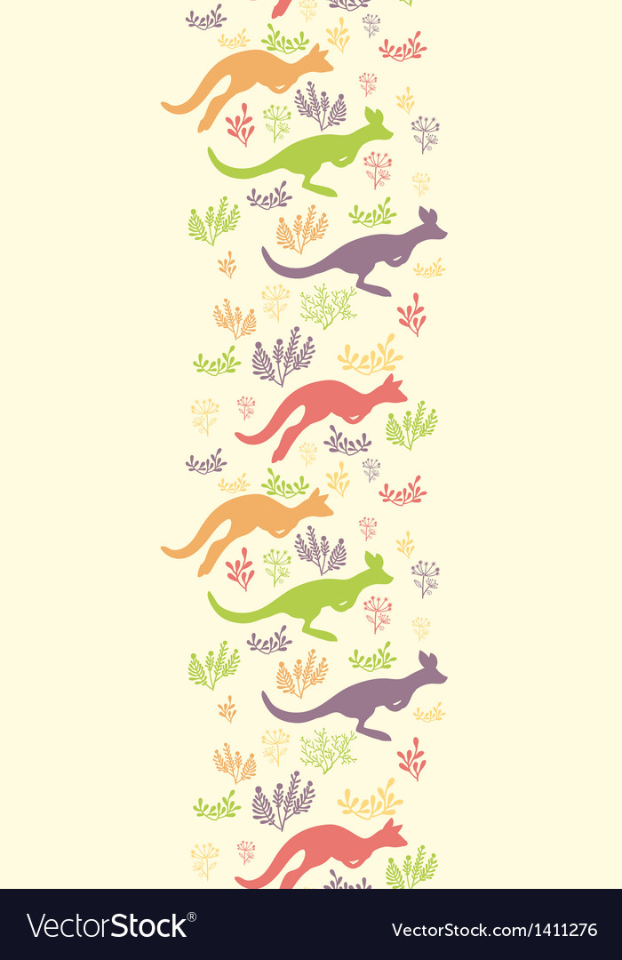 Jumping kangaroo vertical seamless pattern border Vector Image
