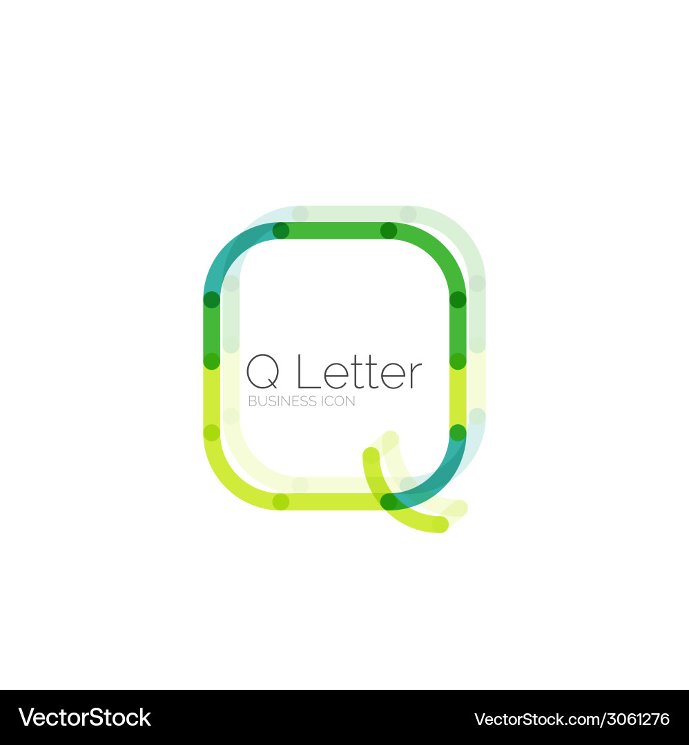 Minimal q font or letter logo design Royalty Free Vector