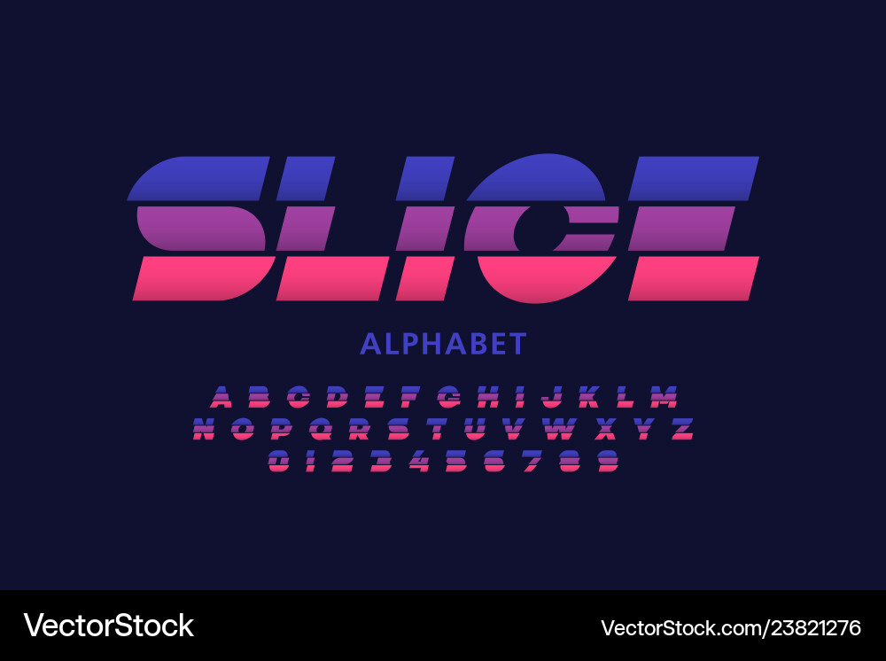 Modern sliced font design alphabet letters and Vector Image