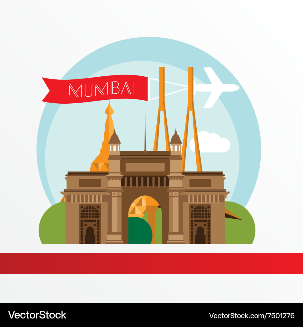 Mumbai detailed silhouette Trendy Royalty Free Vector Image