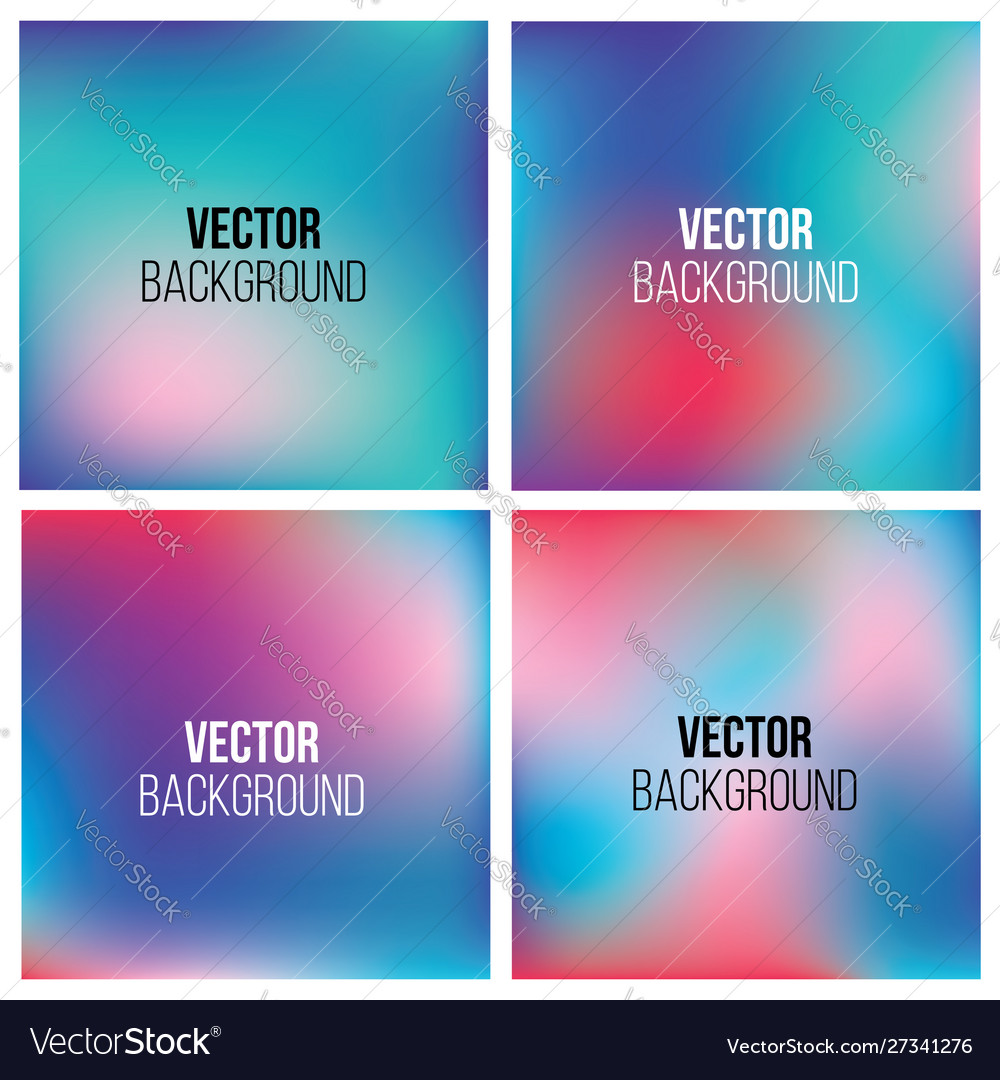 Set gradient mesh blurred backgrounds Royalty Free Vector