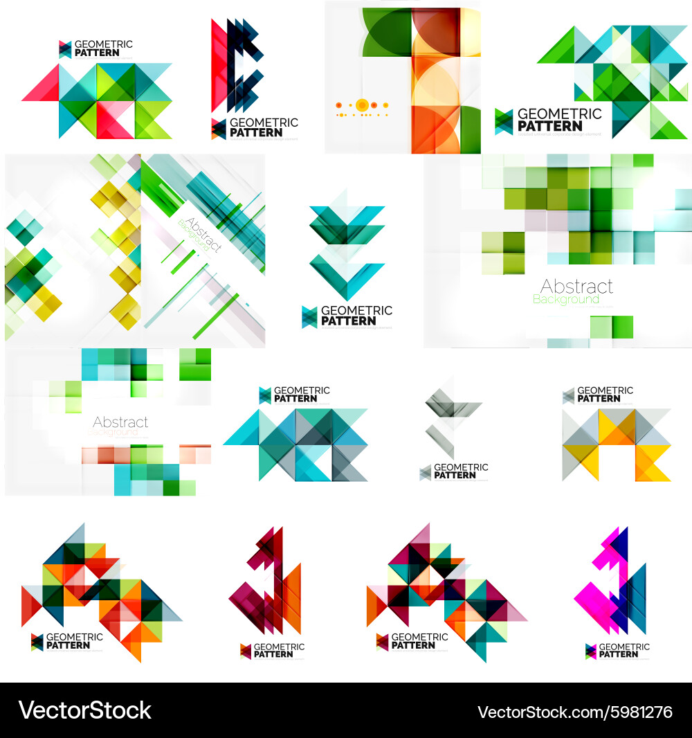 Set of various universal geometric layouts Vector Image