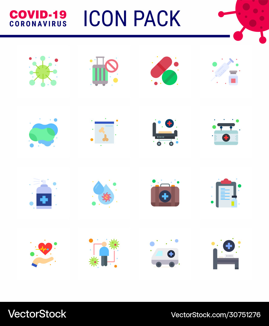 Simple set covid-19 protection blue 25 icon Vector Image