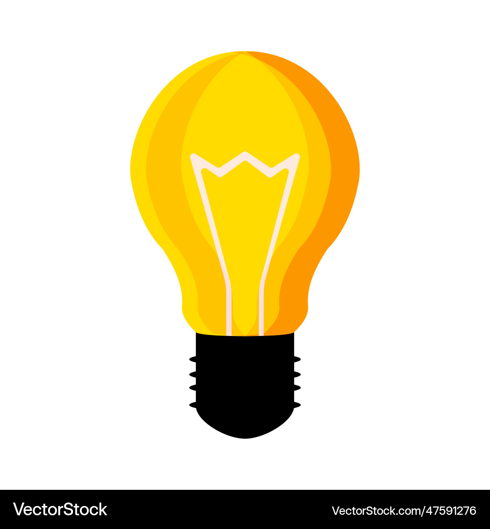 Transparent electric yellow light bulb on a white Vector Image