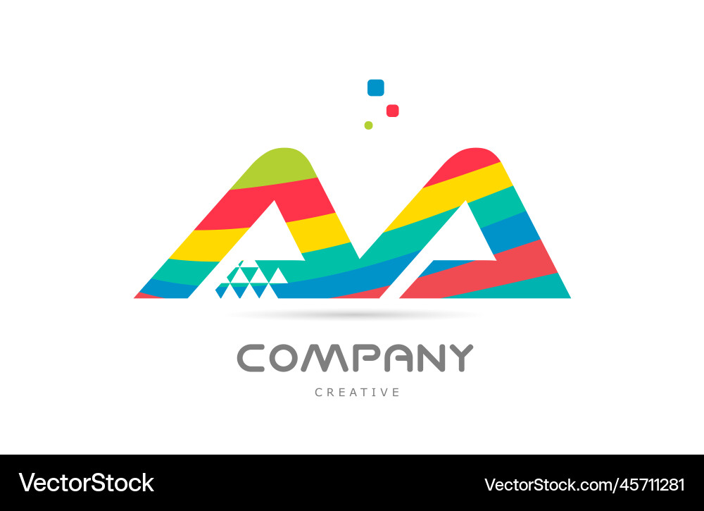 Aa combination colorful alphabet letter logo icon Vector Image