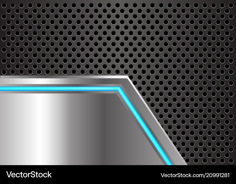 Abstract blue arrow light metal plate circle mesh Vector Image