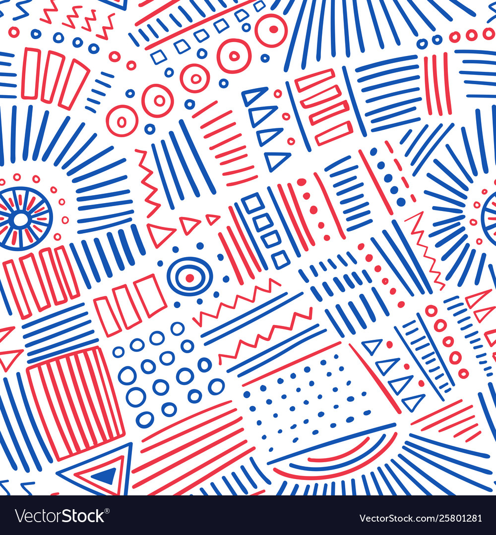 Abstract marker lines seamless pattern Royalty Free Vector