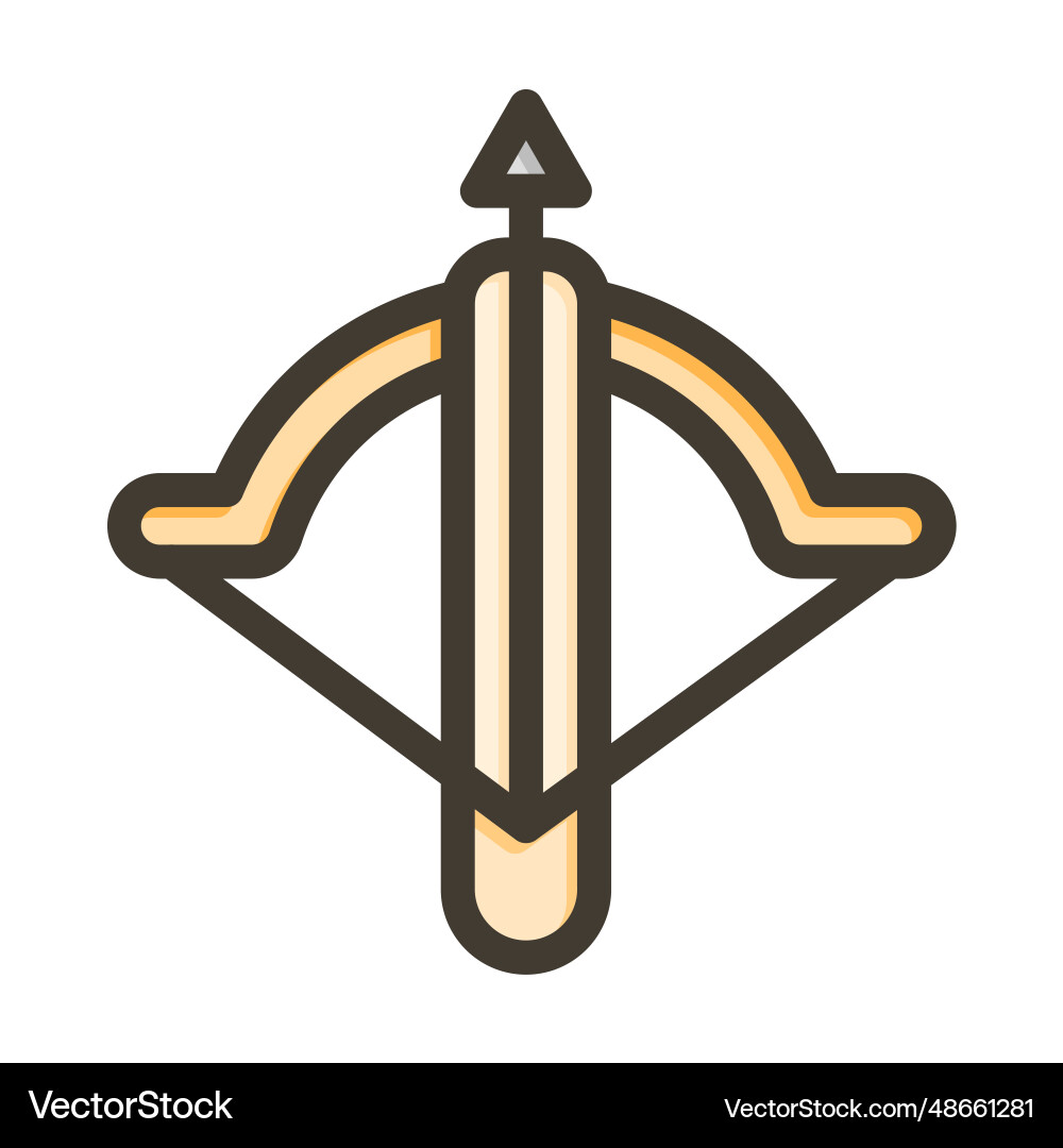 Crossbow thick line filled colors icon Royalty Free Vector