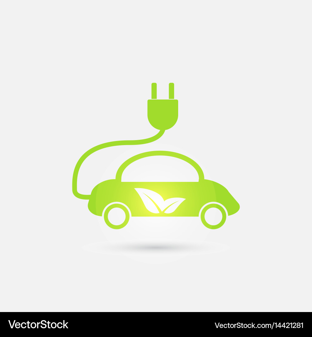 Electric car in refill icon eco Royalty Free Vector Image