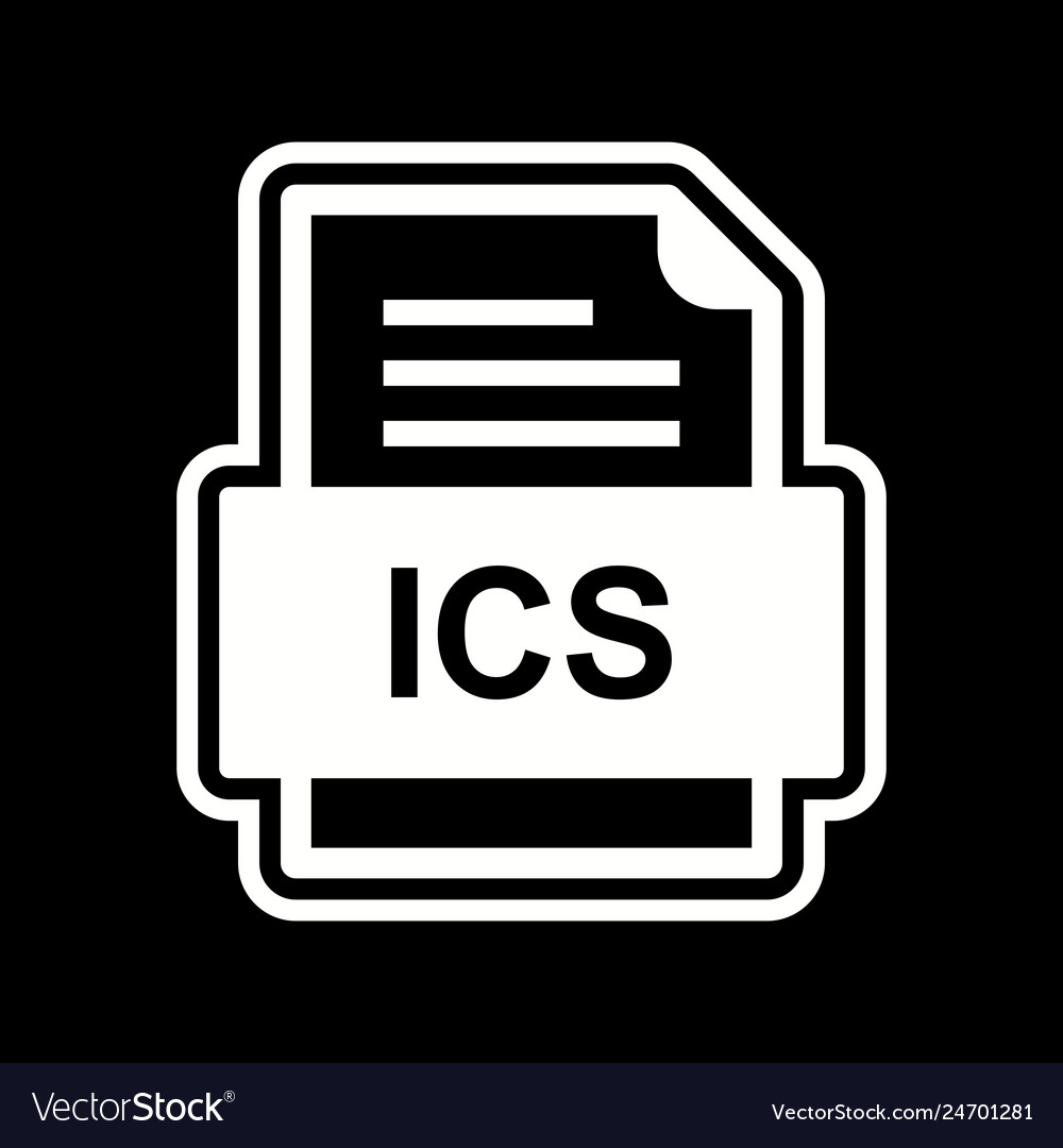 Ics file document icon Royalty Free Vector Image