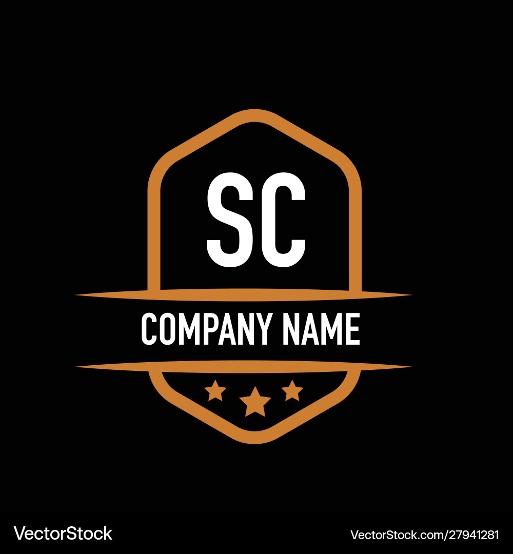 Initial letter sc vintage logo concept graphic Vector Image