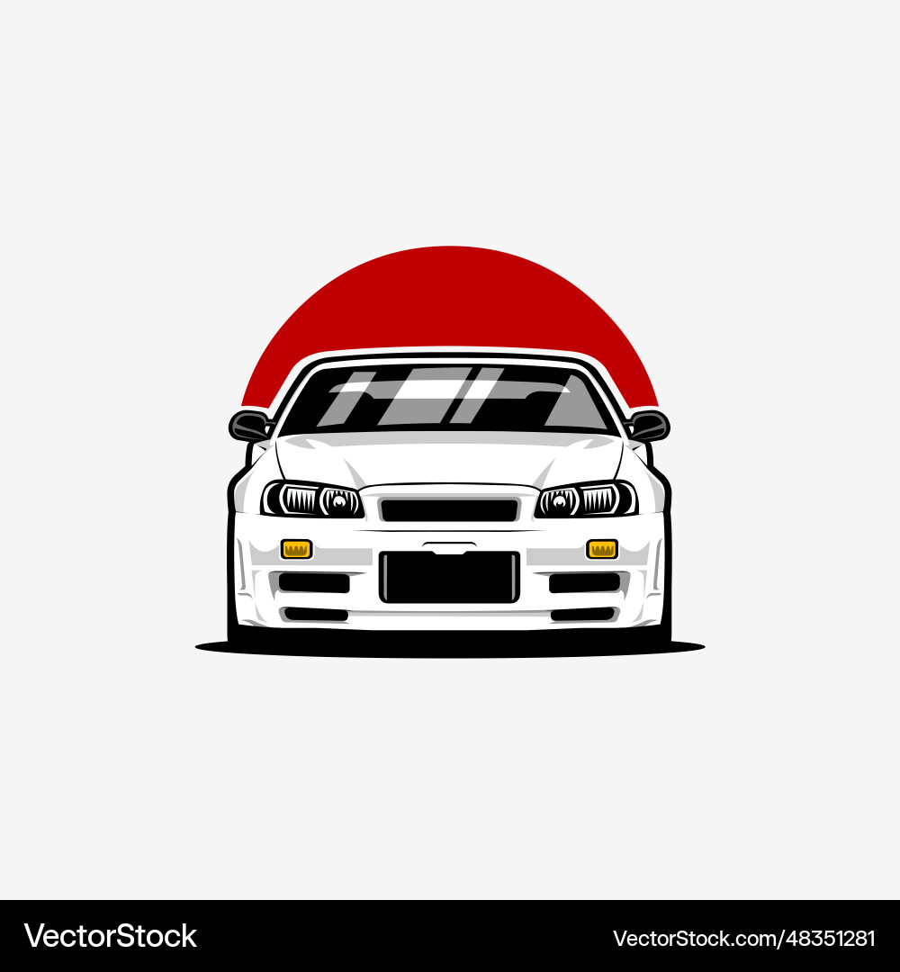 Jdm sport car art front view Royalty Free Vector Image