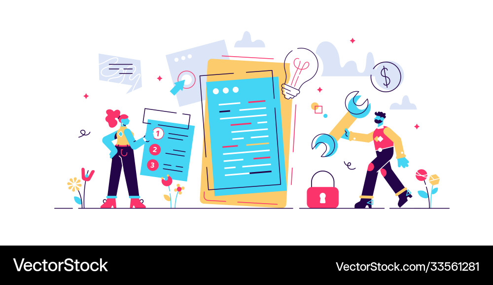 Mobile application development process Royalty Free Vector
