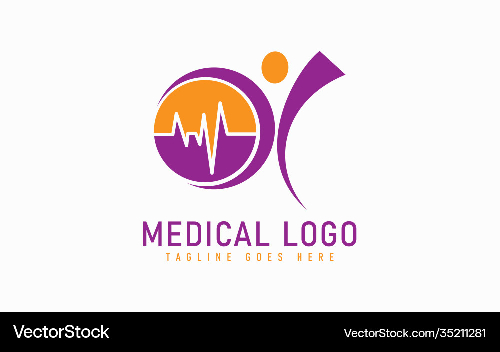 Modern medical line in circle combine Royalty Free Vector