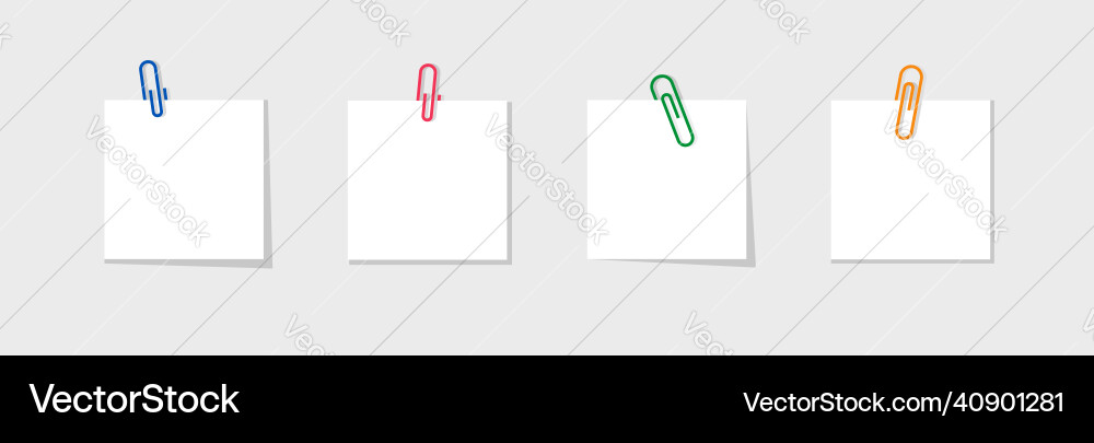 Paper for note with clip paperclip memo Royalty Free Vector
