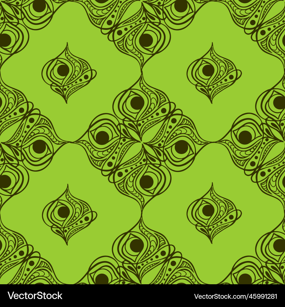 Seamless tile pattern of abstract geometric green Vector Image