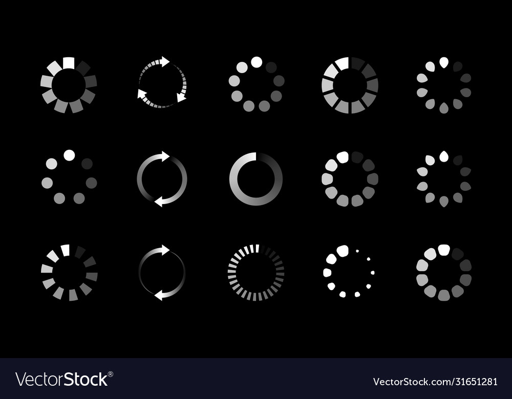 Set Website Loading Icon Circle Buffer Loader Vector Image