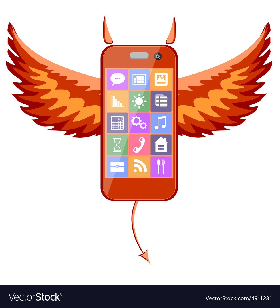 Smartphone devil Royalty Free Vector Image - VectorStock