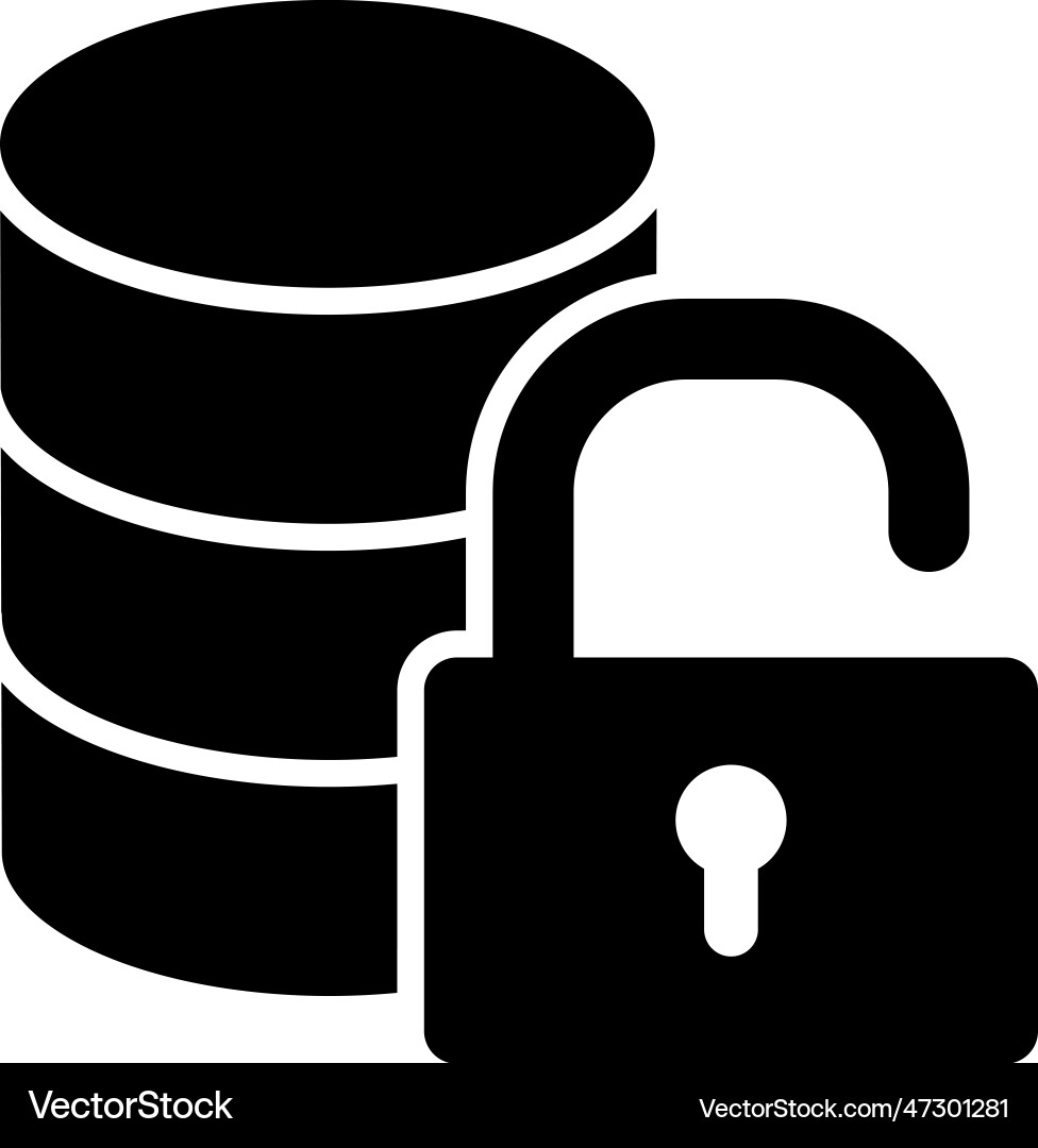 Unsecure glyph icon for personal and commercial Vector Image