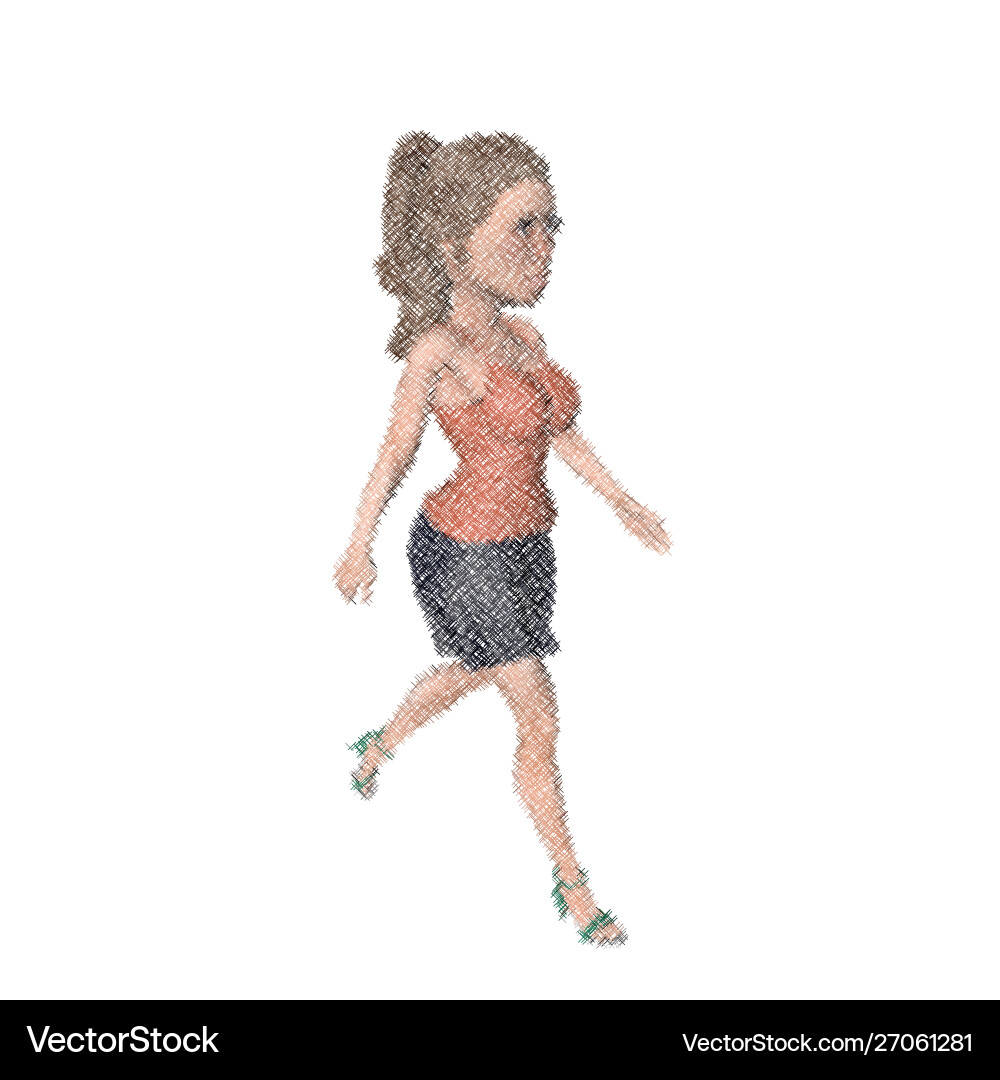 Walking woman isolated on white background Vector Image
