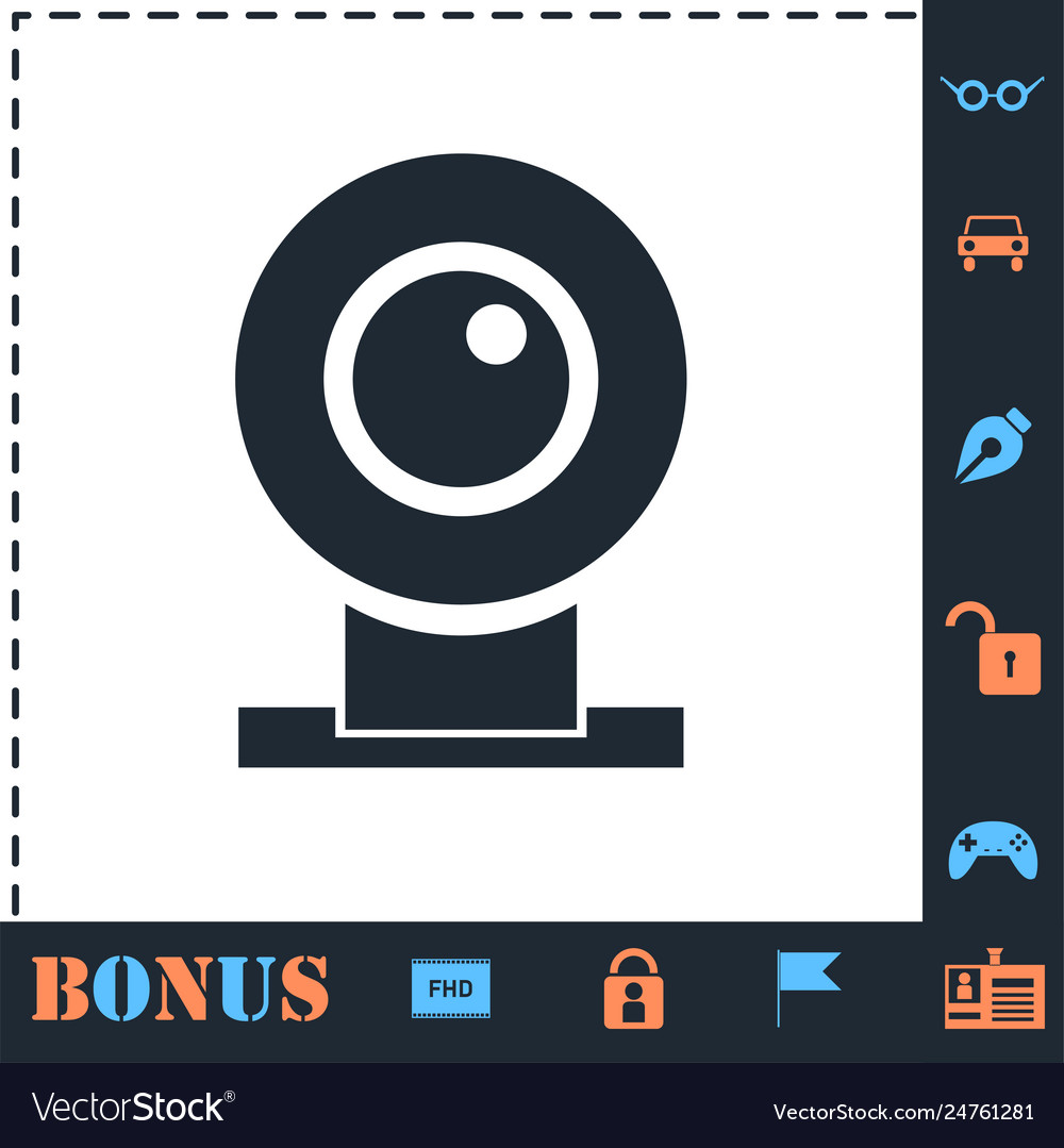 Web camera icon flat Royalty Free Vector Image