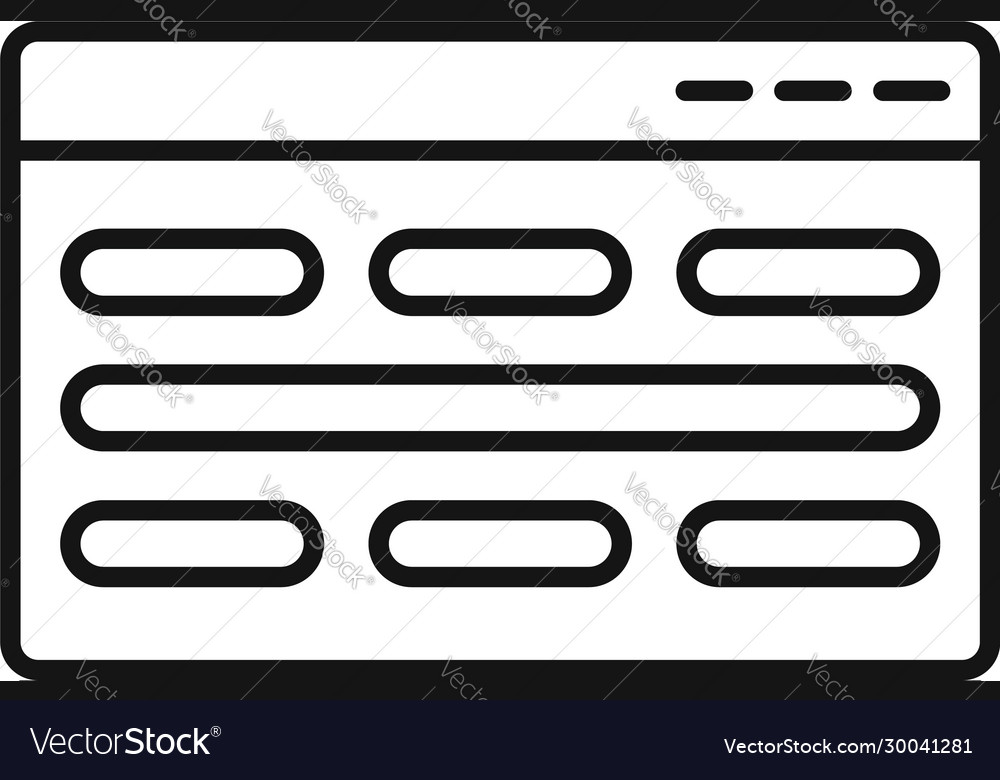Web page icon outline style Royalty Free Vector Image