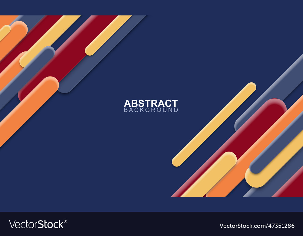 Abstract colorful rounded stripes overlapping Vector Image
