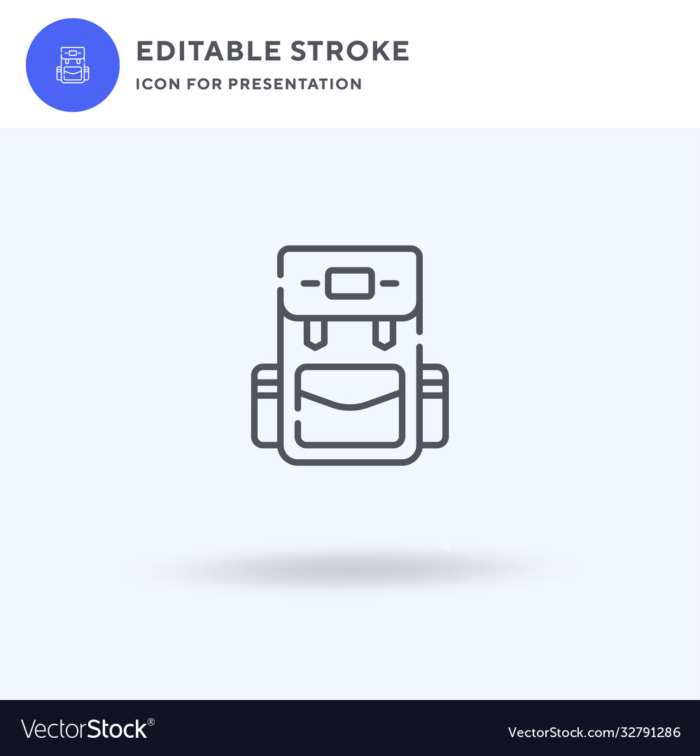 Backpack icon filled flat sign solid Royalty Free Vector