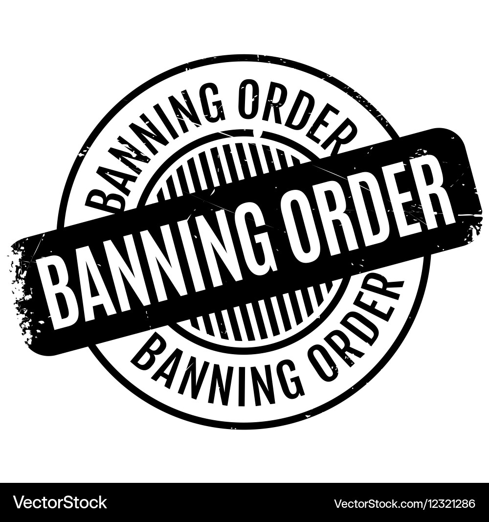 Banning order rubber stamp Royalty Free Vector Image