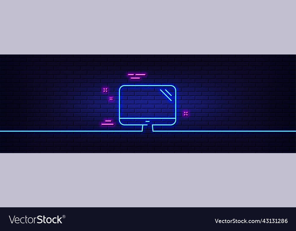 Computer line icon pc component sign monitor Vector Image