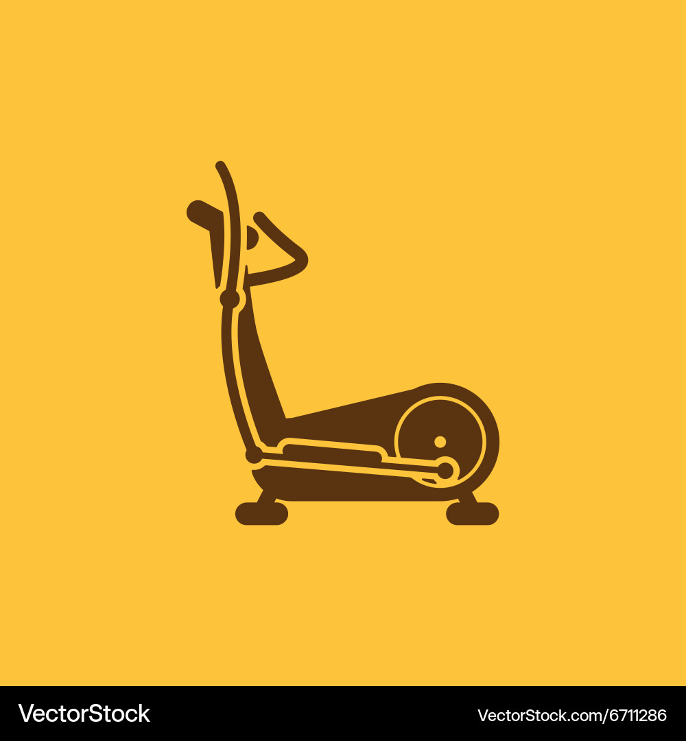 Elliptical trainer icon bike symbol flat Vector Image