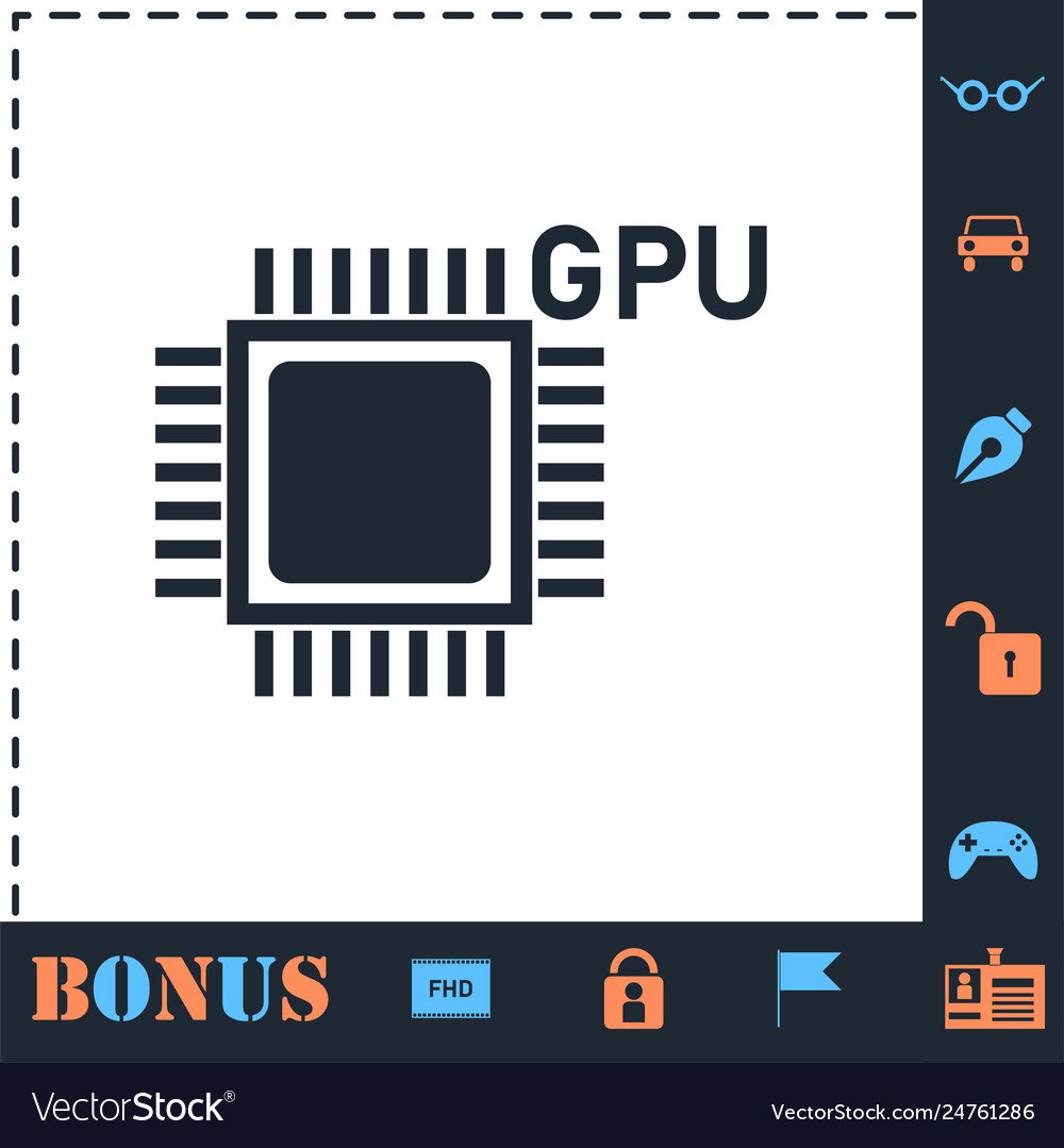 Gpu icon flat Royalty Free Vector Image - VectorStock