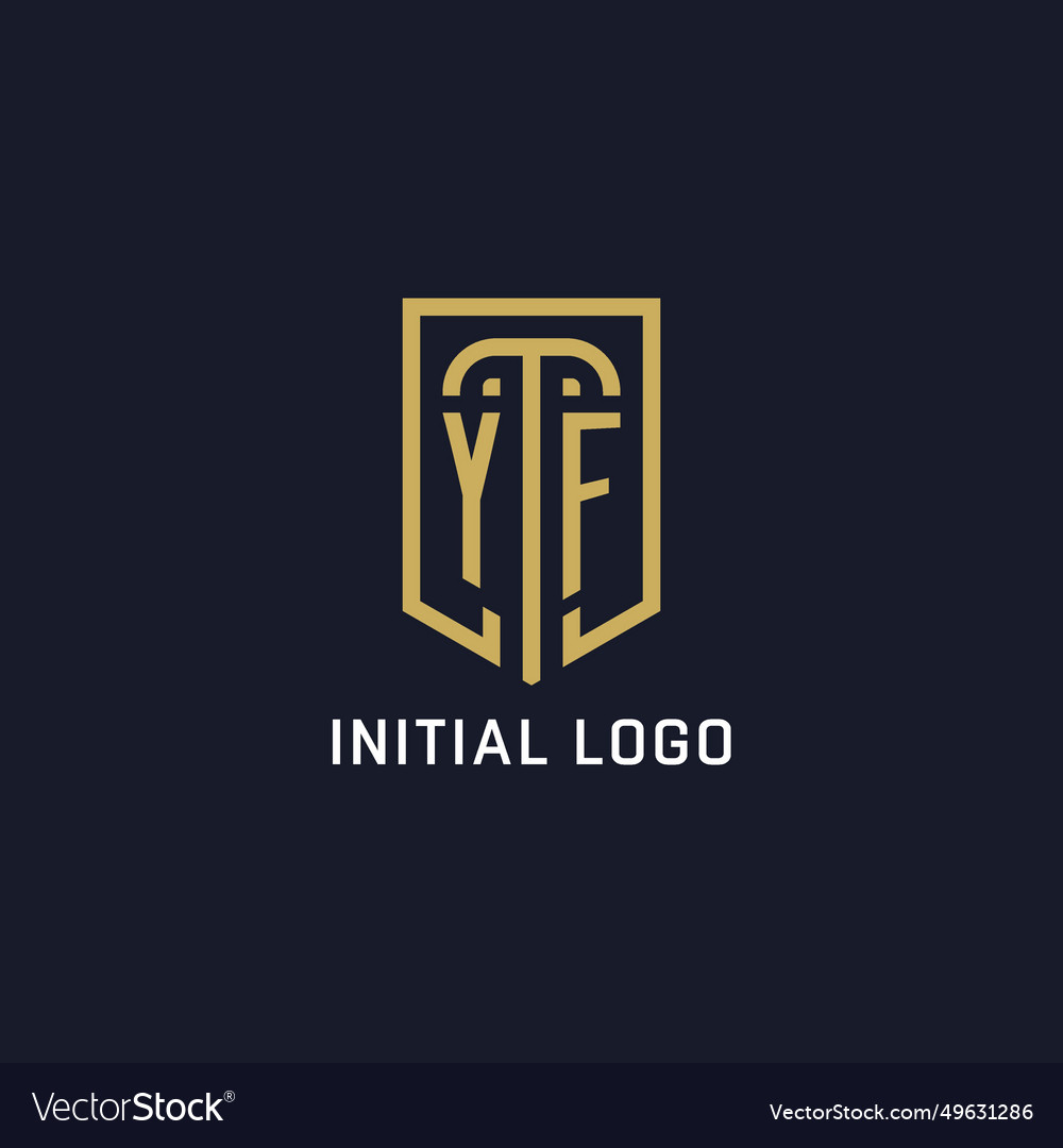 Initial yf shield logo luxury style creative Vector Image Initial yf shield logo luxury style creative Vector Image